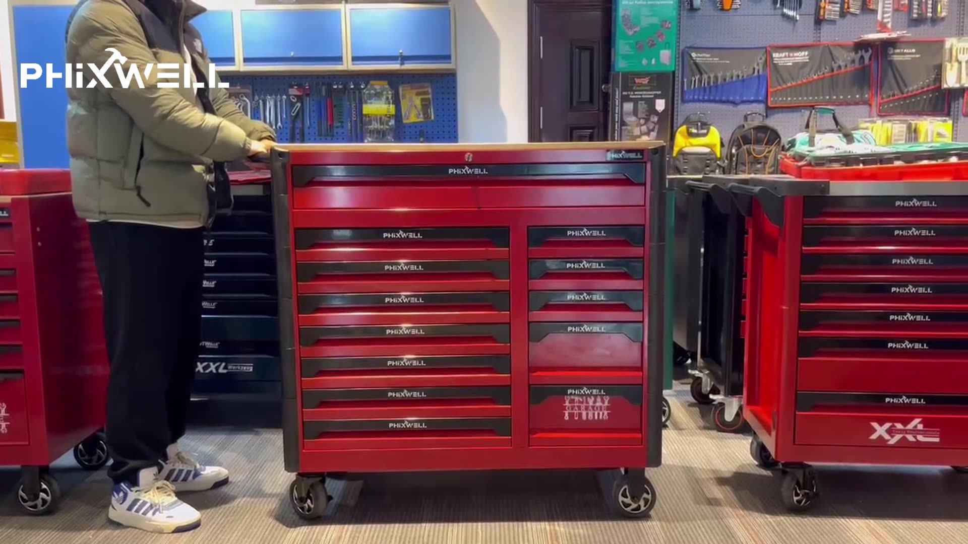 10 Tray Rolling Tool Chest Professional Auto Repair Heavy Duty Steel ...