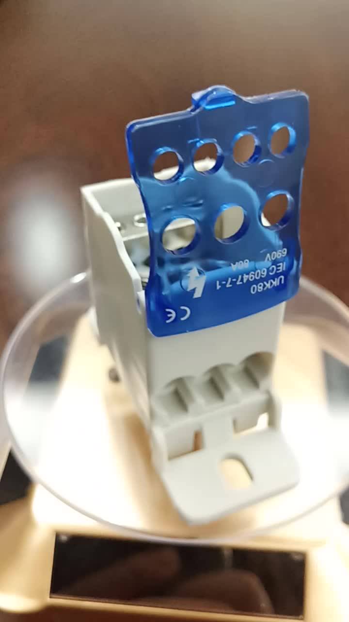 Ukk- 80a - 520a Unipolar Terminal Block With Blue Cover - Buy Electric ...