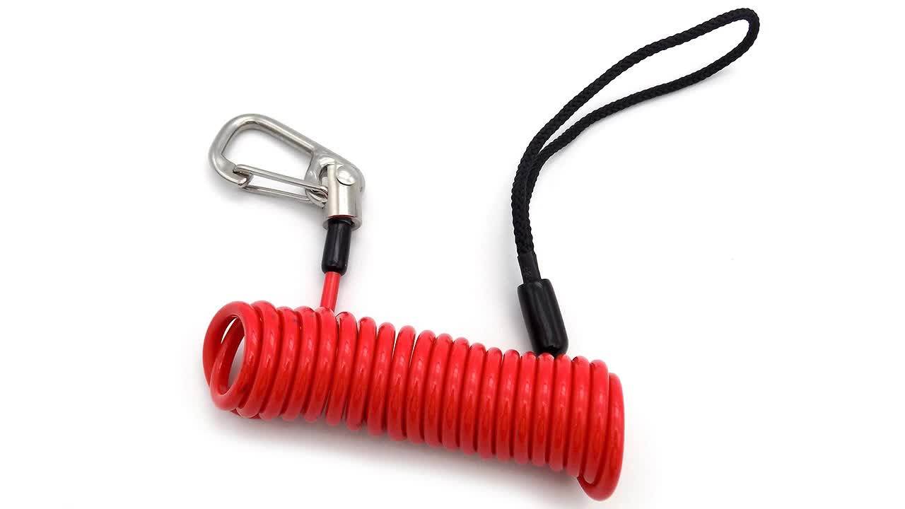 Customized Retractable Safety Spring Rope Tethers Coiled Tool Lanyard ...