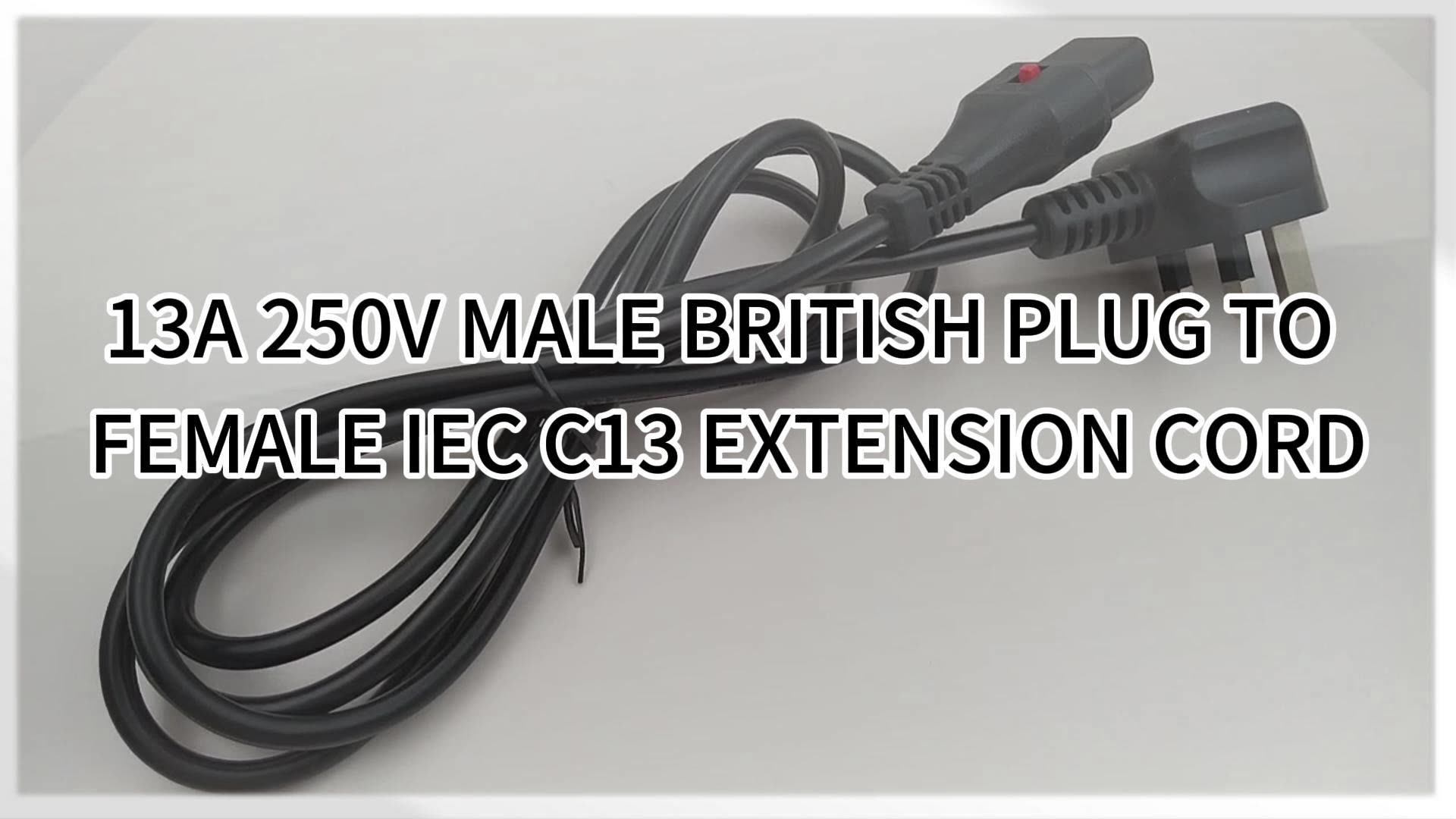 13a 250v Male British Plug To Female Iec C13 Extension Cord - Buy 13a ...