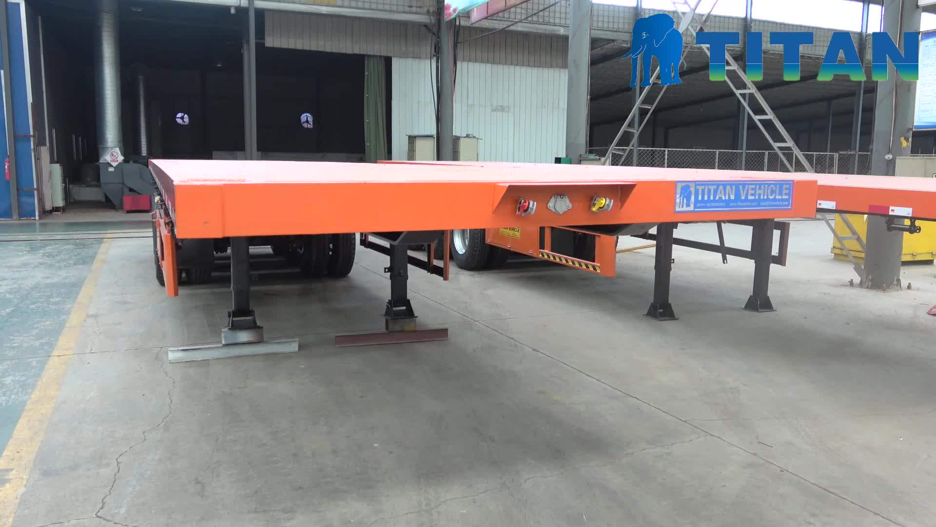 Buy Dual Axle Long Large Flat Bed Semi Trailer 20 Ft 30 Ft Tri-axle 40 ...