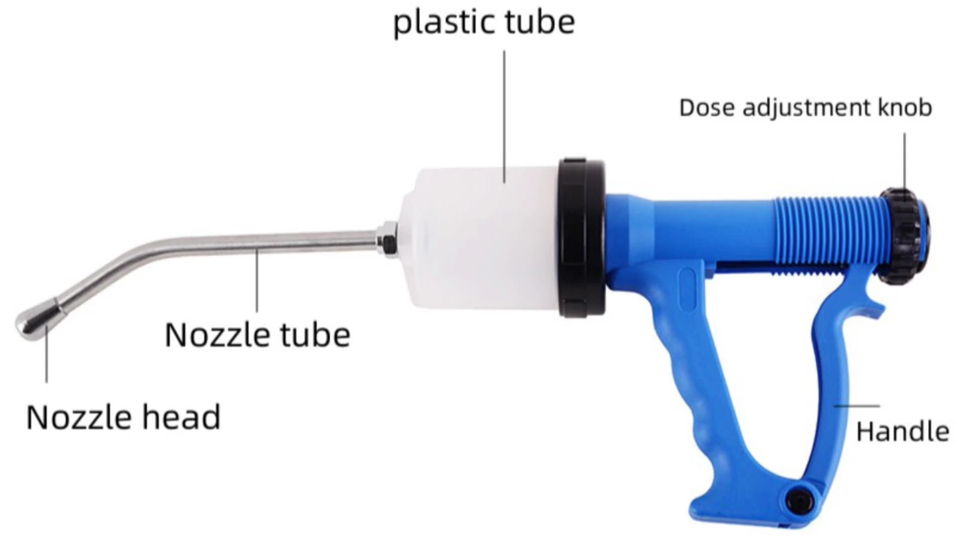 Veterinary Adjustable Drenching Gun Applicator Large Volume Drencher ...