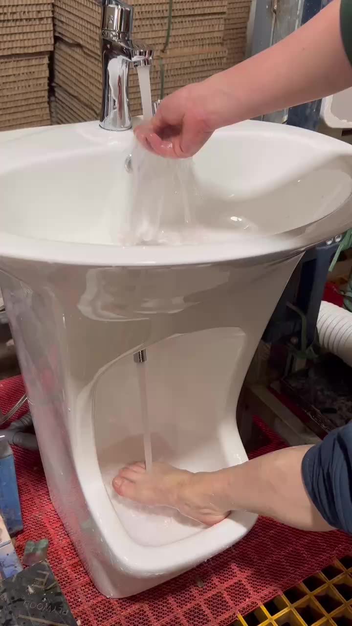 Accessible Sanitary Washing Station Wash Foot In Pedestal Sink Foot And ...