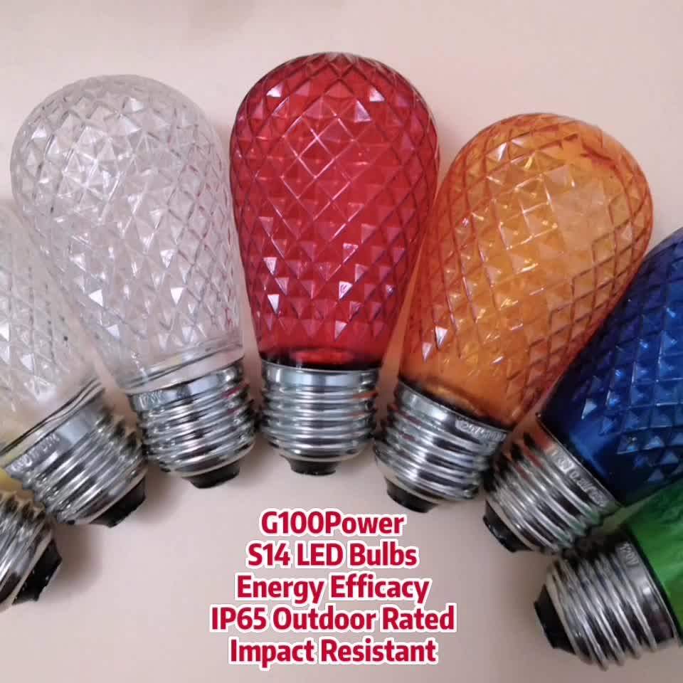 Ultra Bright Led S14 Light Bulb E26 Faceted Plastic Cover For Outdoor ...