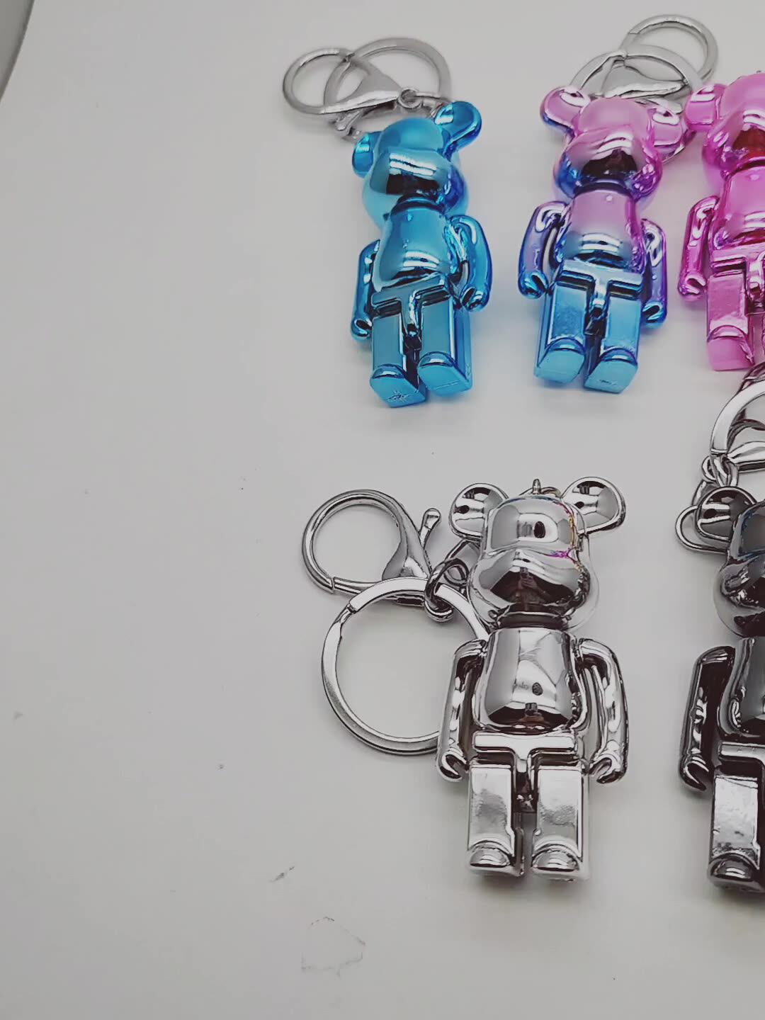 In Stock Cute Cartoon 3d Bear Keychains For Backpack Violent Bear ...