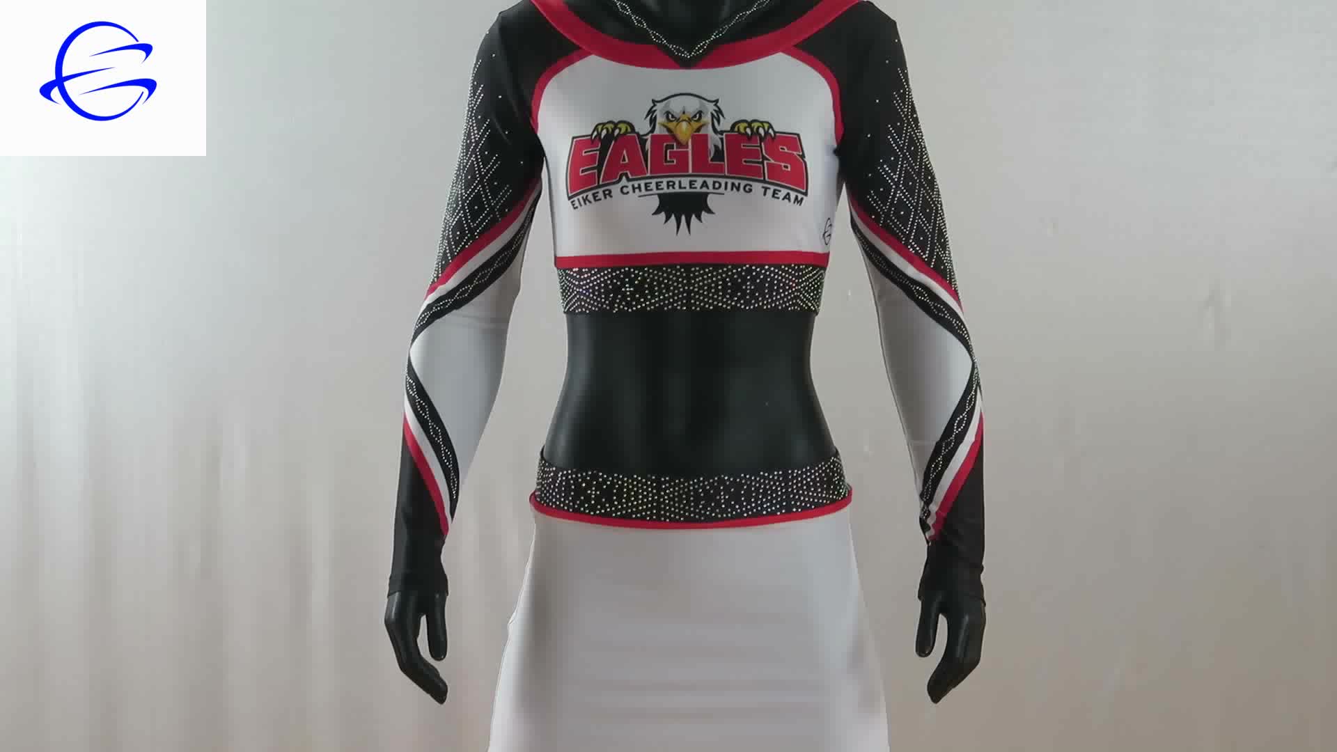 Newest Free Design Sublimated All Star Cheerleading Outfit Uniform Long