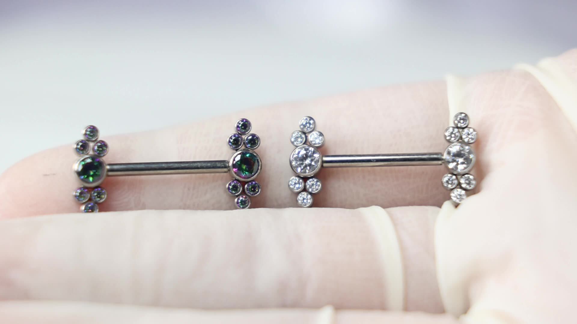 Gzn Nipple Ring Titanium 14g Internal Thread 14mm Length Jewelry Body ...