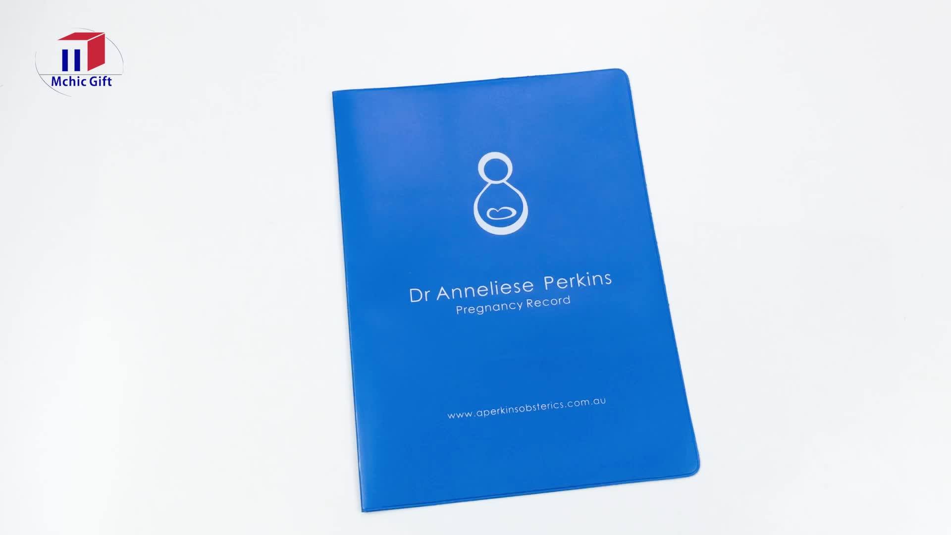 Customized A4 Or A5 Blue Plastic Document Folder Car Manual Folder Soft ...