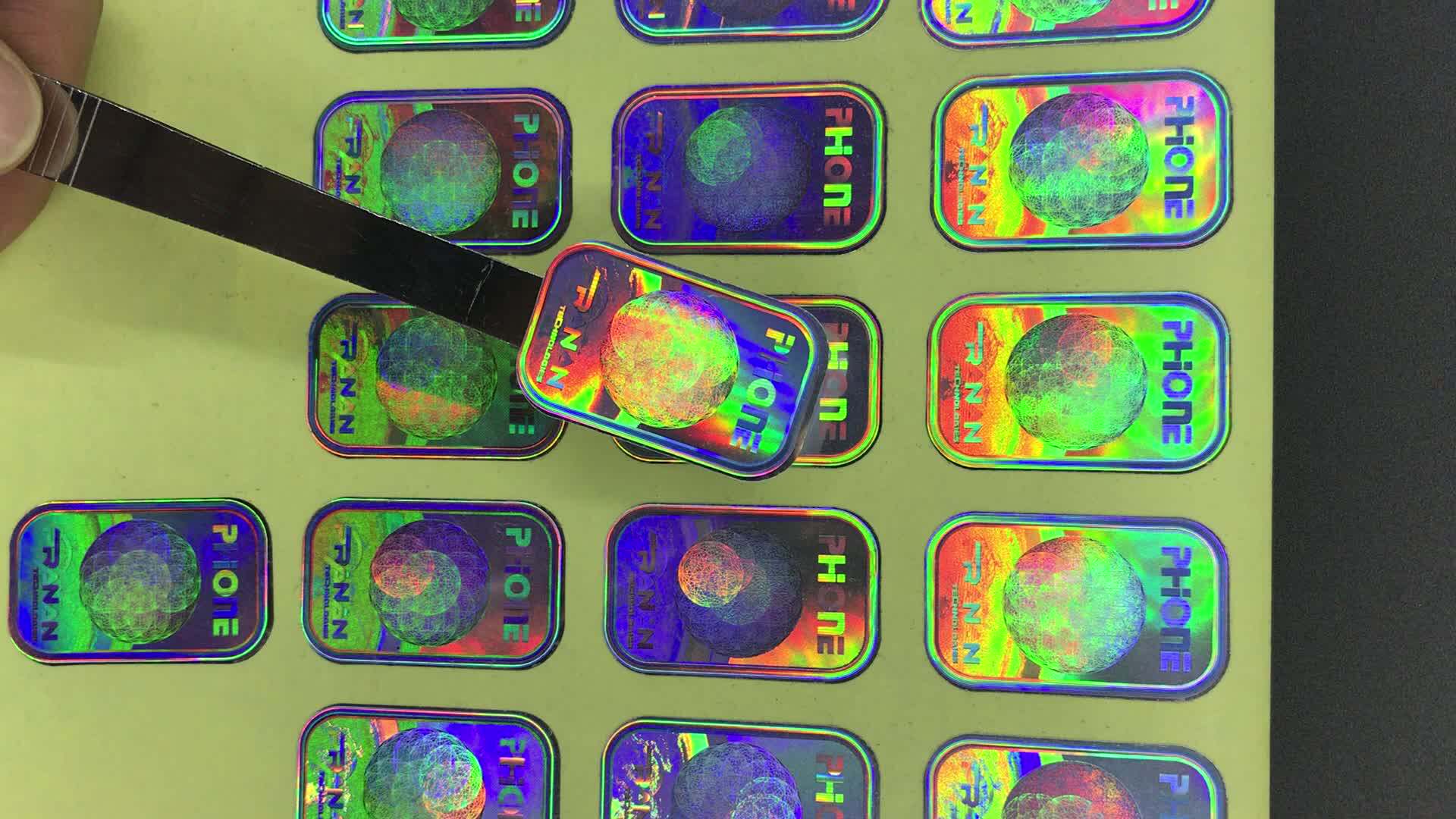 Customized Logo Made Label Holographic Sticker Rainbow Effect Custom ...