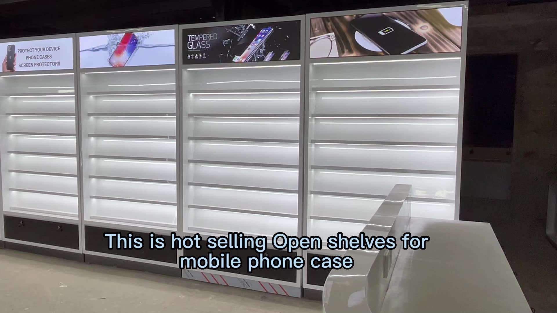 Plywood Glass Display Showcase For Mobile Shop Counter Display Cabinet ...