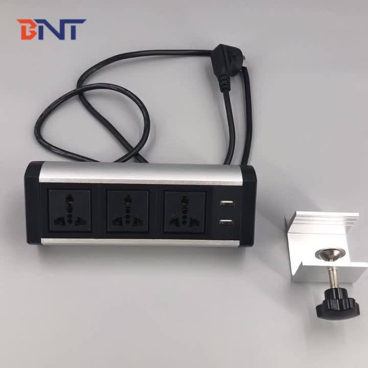 Universal Power Plug Table Edge Clamping Mounted Table Outlet Movable ...
