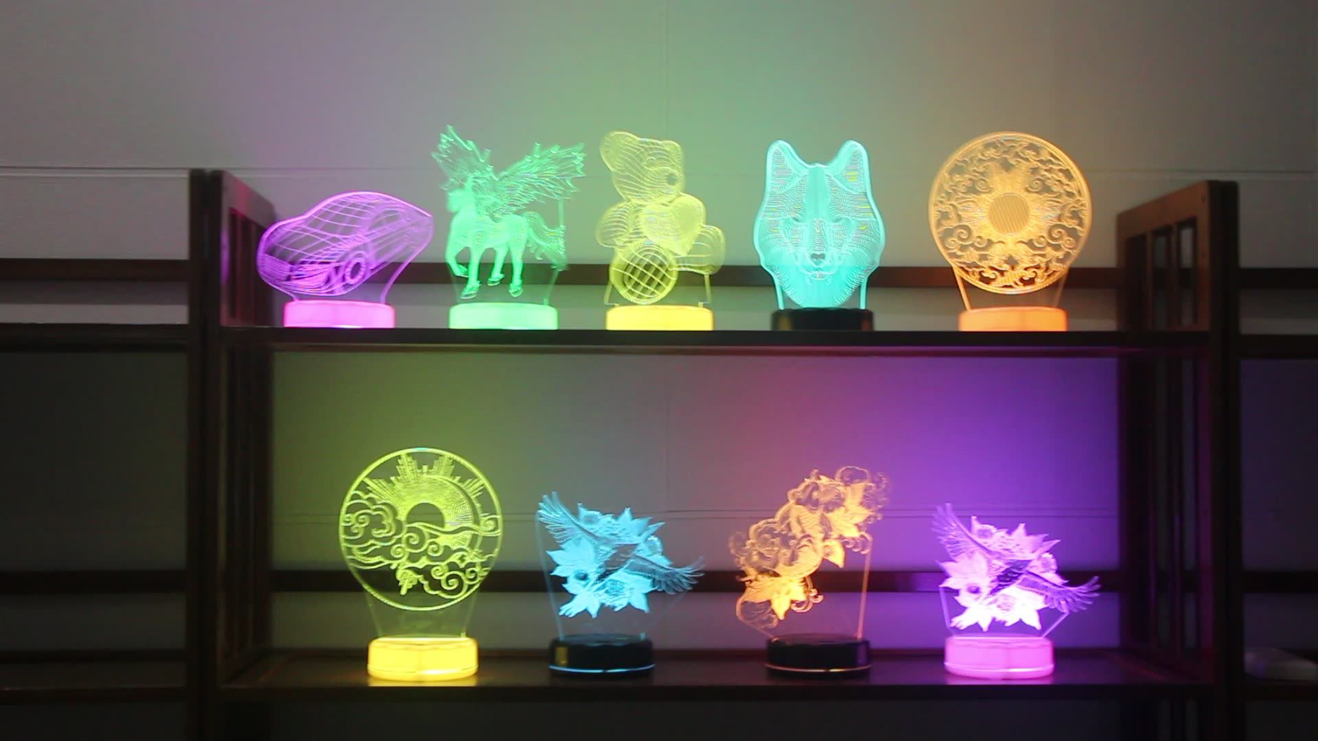 Led 3d Night Light Creative Environment Light Bedside Lamp Usb Charging ...