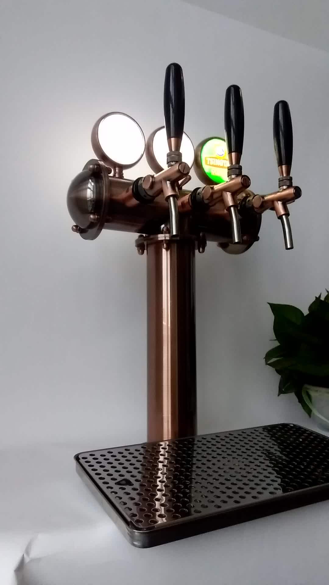 T Type Bronze Color Beer Tower 3 Lines Beer Column - Buy Beer Tower,3 ...