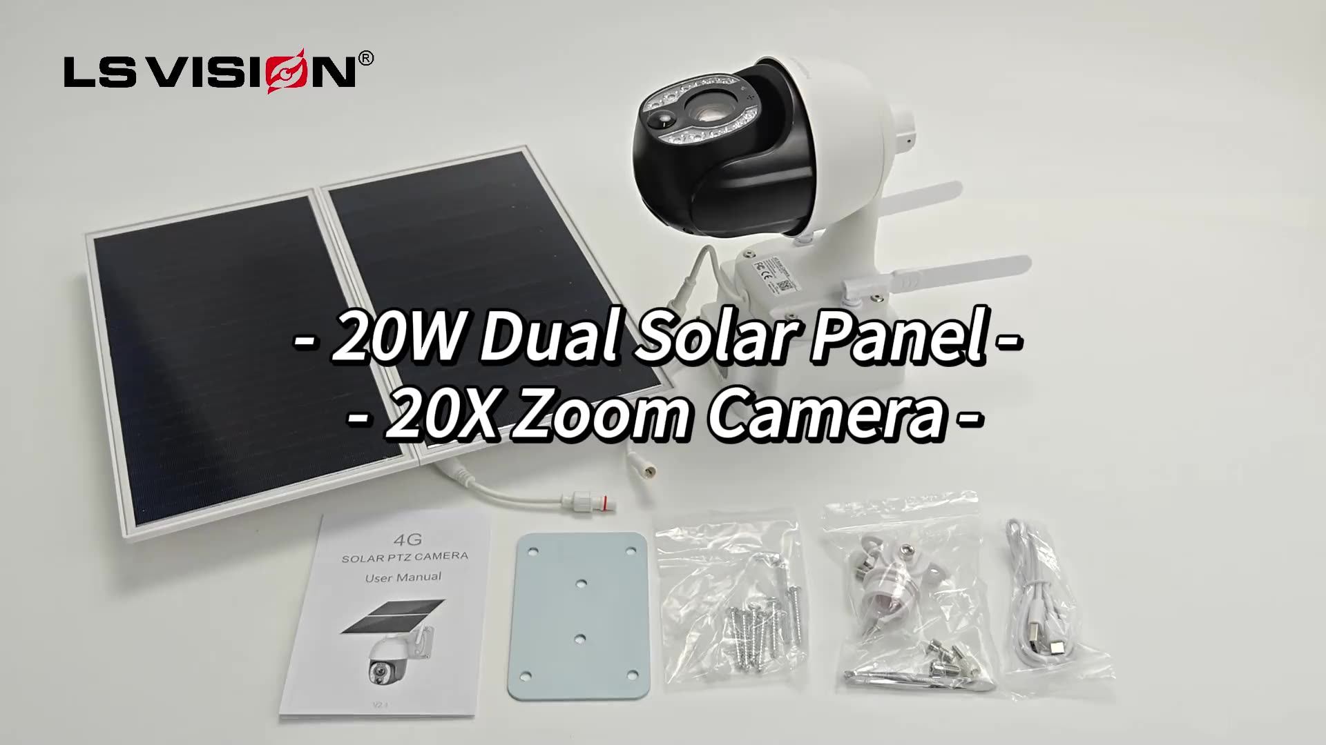 Ls Vision 2024 New 20x Zoom 4g Solar Cctv Outdoor System Camera 5mp Ptz ...
