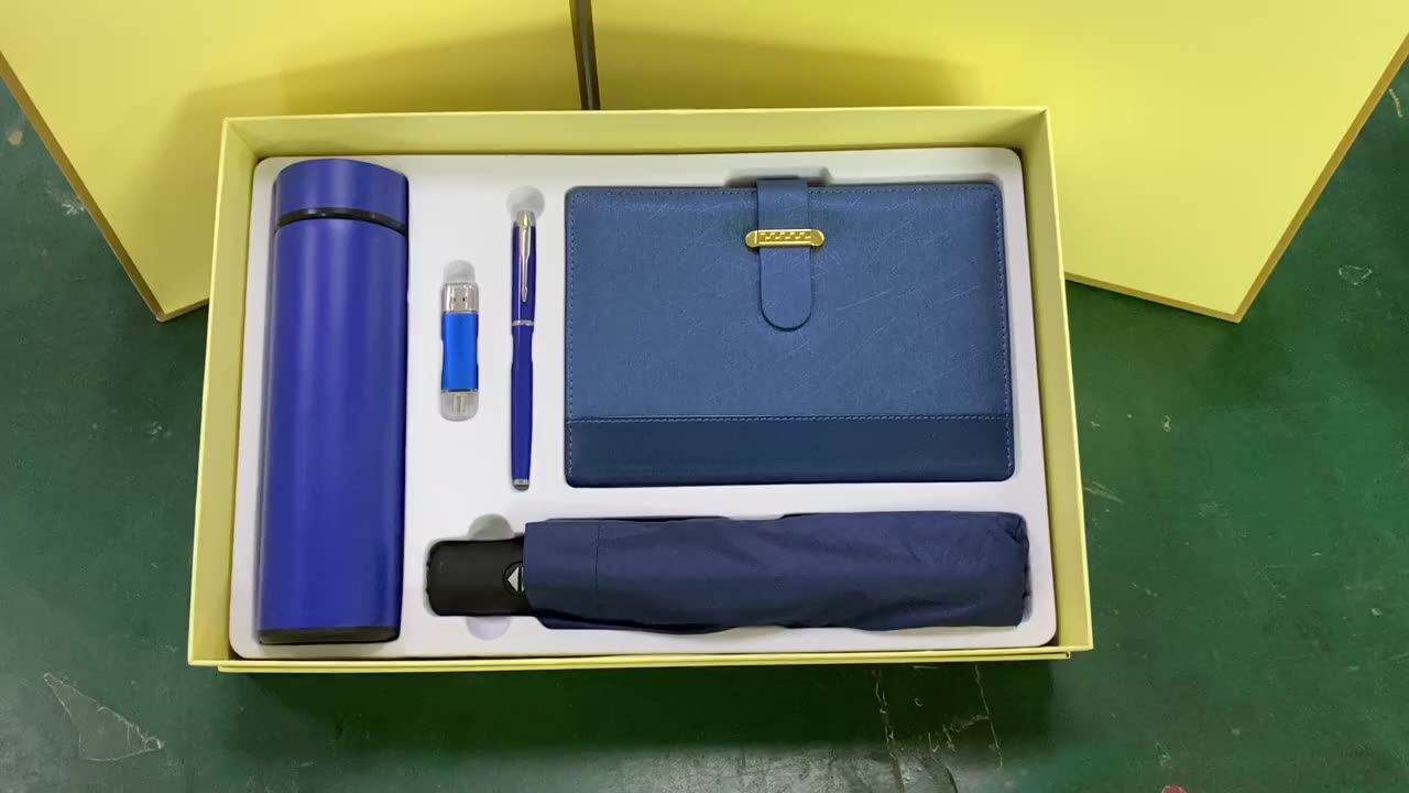 7-piece Business Gift Set Memo Pad Notebook Thermos Usb Flash Drive Pen ...