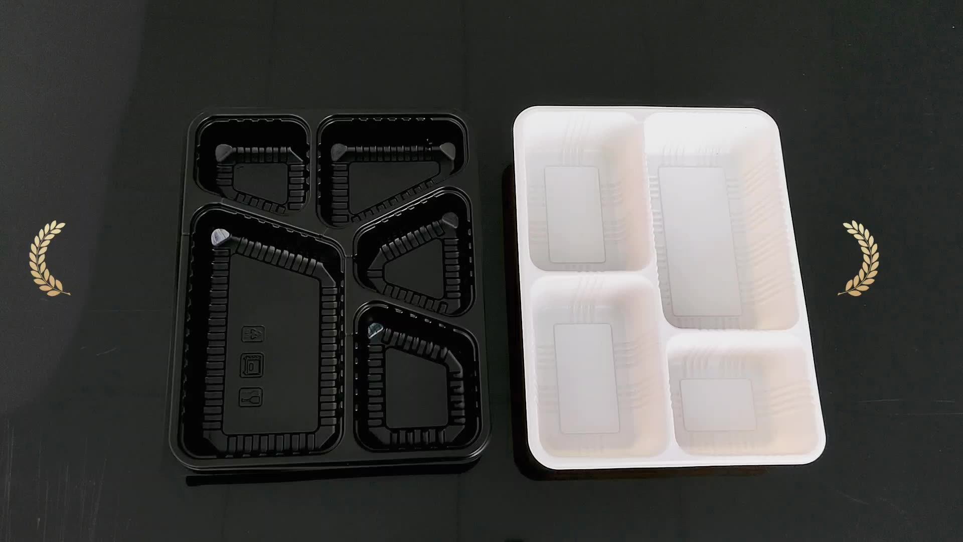 Custom Plastic 5 Compartment Microwavable Take Out Lunch Box Meal Prep ...