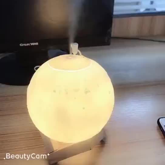 3d Dimmable Moon Light Lamp Electric Diffuser Humidifier With Stand For ...
