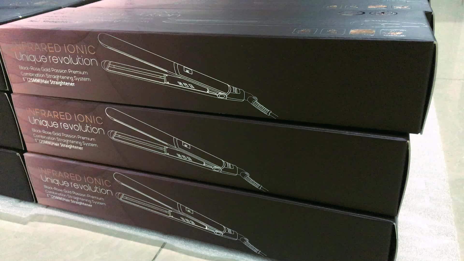 Hottest Gold 450 Degrees Hair Straightener Intertek Infrared Flat Iron ...