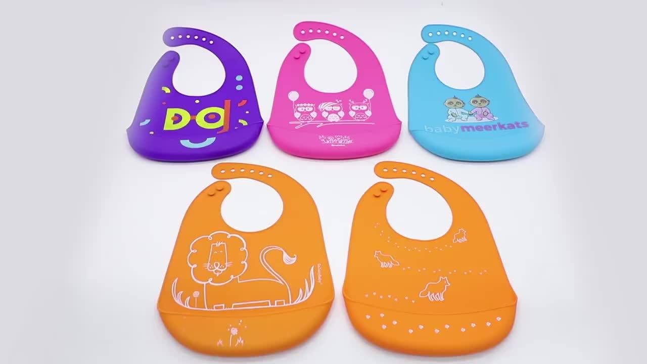 Foldable Easy Silicone Baby Toddler Bibs With Plate - Buy Toddler Bibs ...