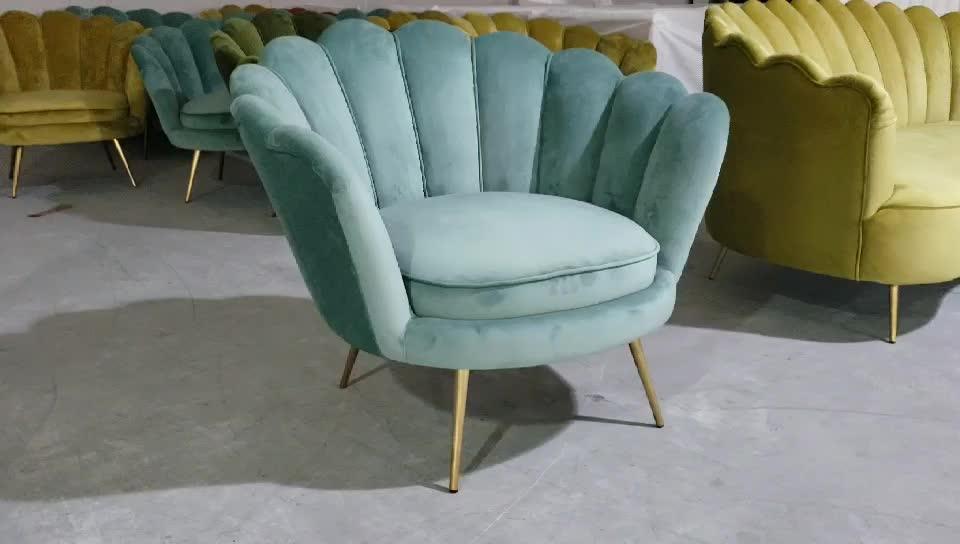 Luxury Turquoise Shell Shaped Velvet Chair - Buy Velvet Chair,Turquoise ...