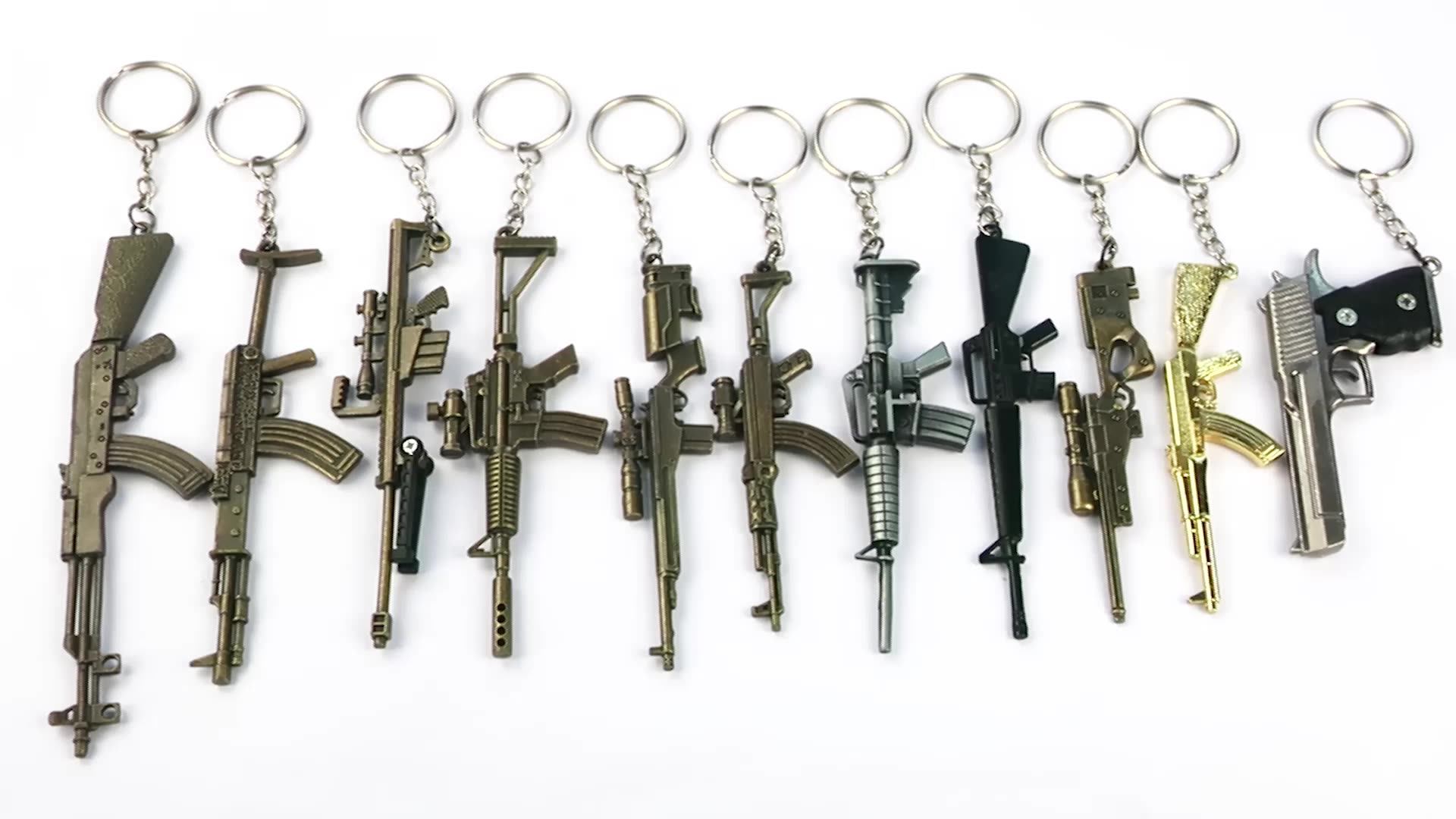 China Factory Wholesale Custom Game 3d Metal Gun Keychain Metal Gun ...
