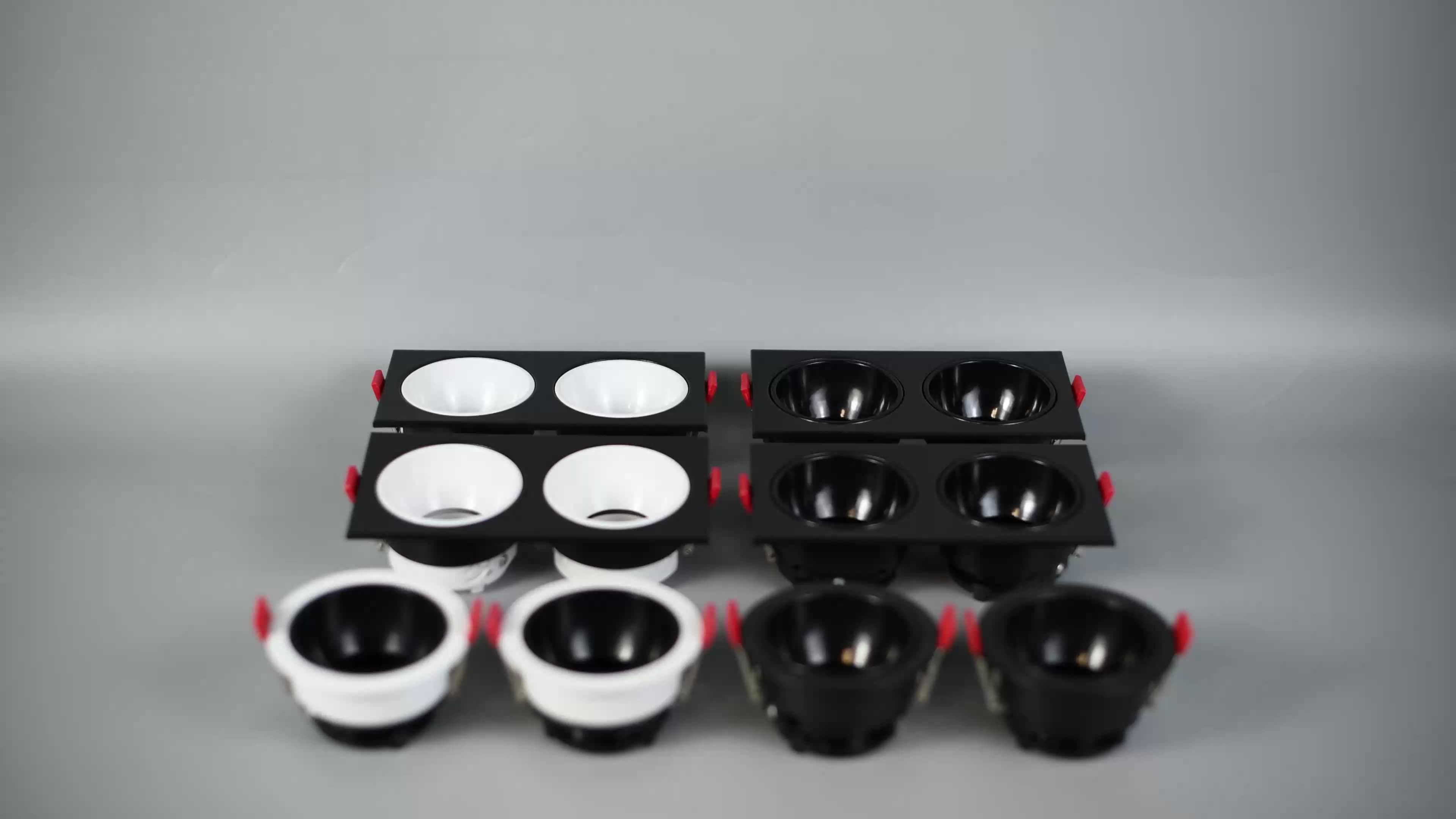 Metal Recessed Gu10 Round Led Downlight Fixture Housing Cover Anti ...