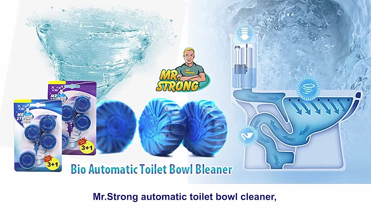 Blue Bubble Toilet Bowl Auto Flushing Clean Block Zero Plastic ...