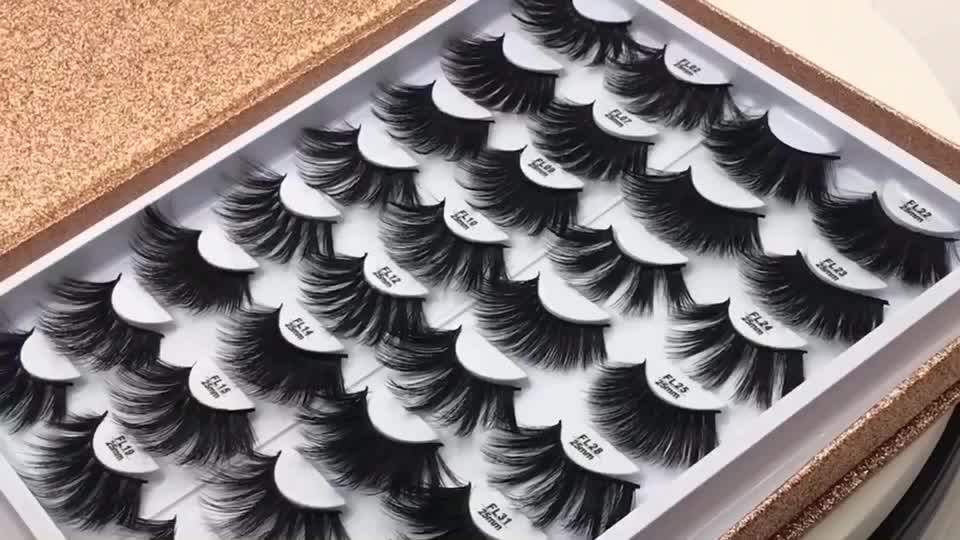 Ready To Ship Faux Mink Eyelash Set Eye Lash Book Of 25mm Lashes - Buy ...