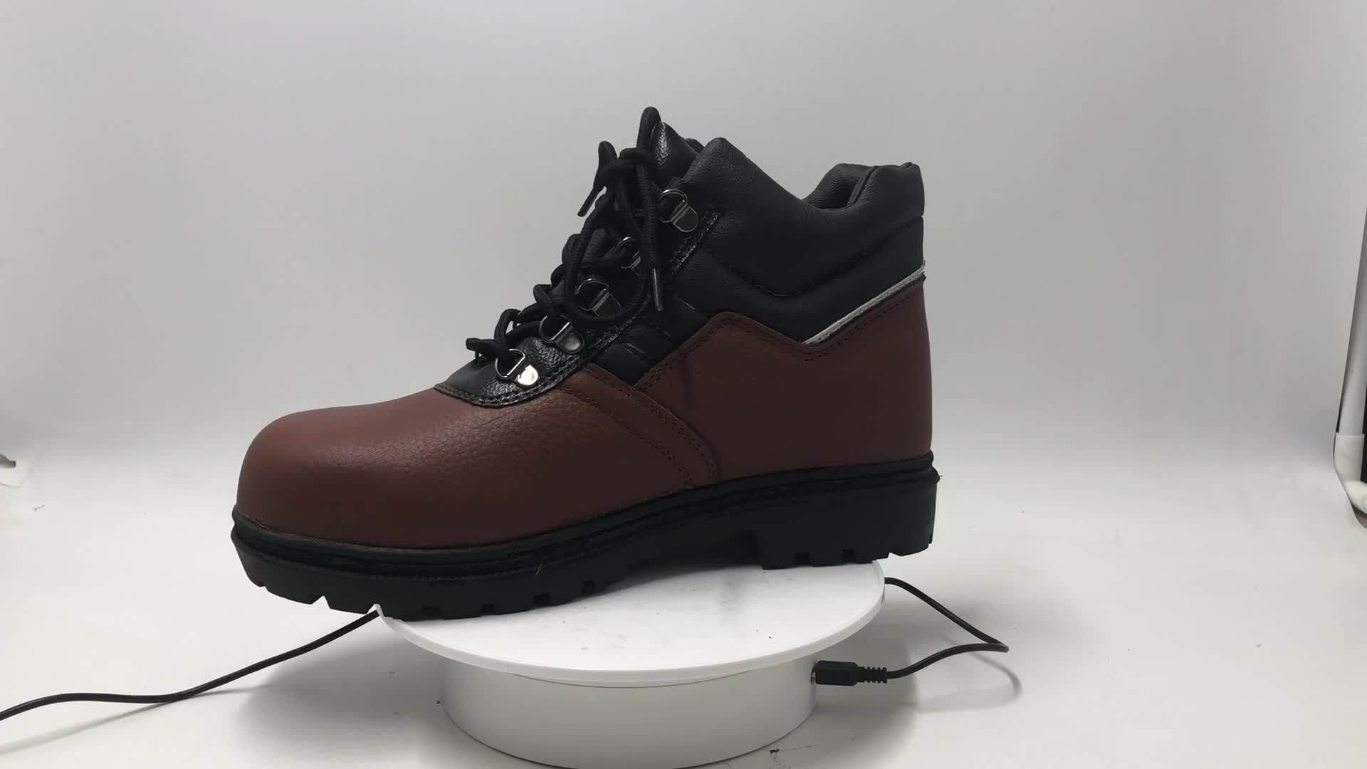 Red Brown Embossed Cow Leather Rubber Outsole Middle Cut S3 Src Welt ...