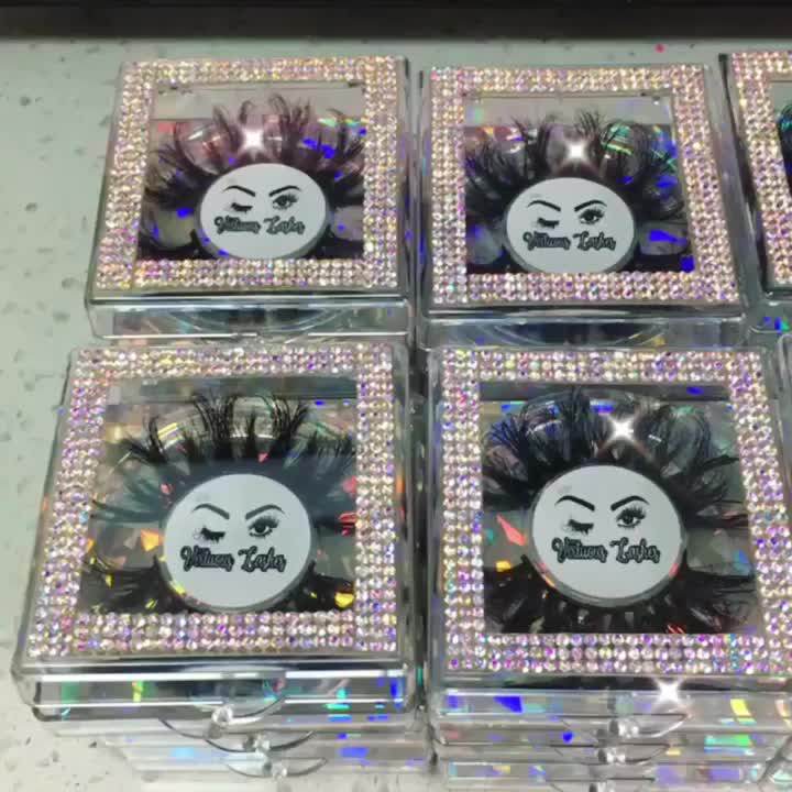 New Wholesale Custom Logo Eyelashes Private Label Square Clear ...