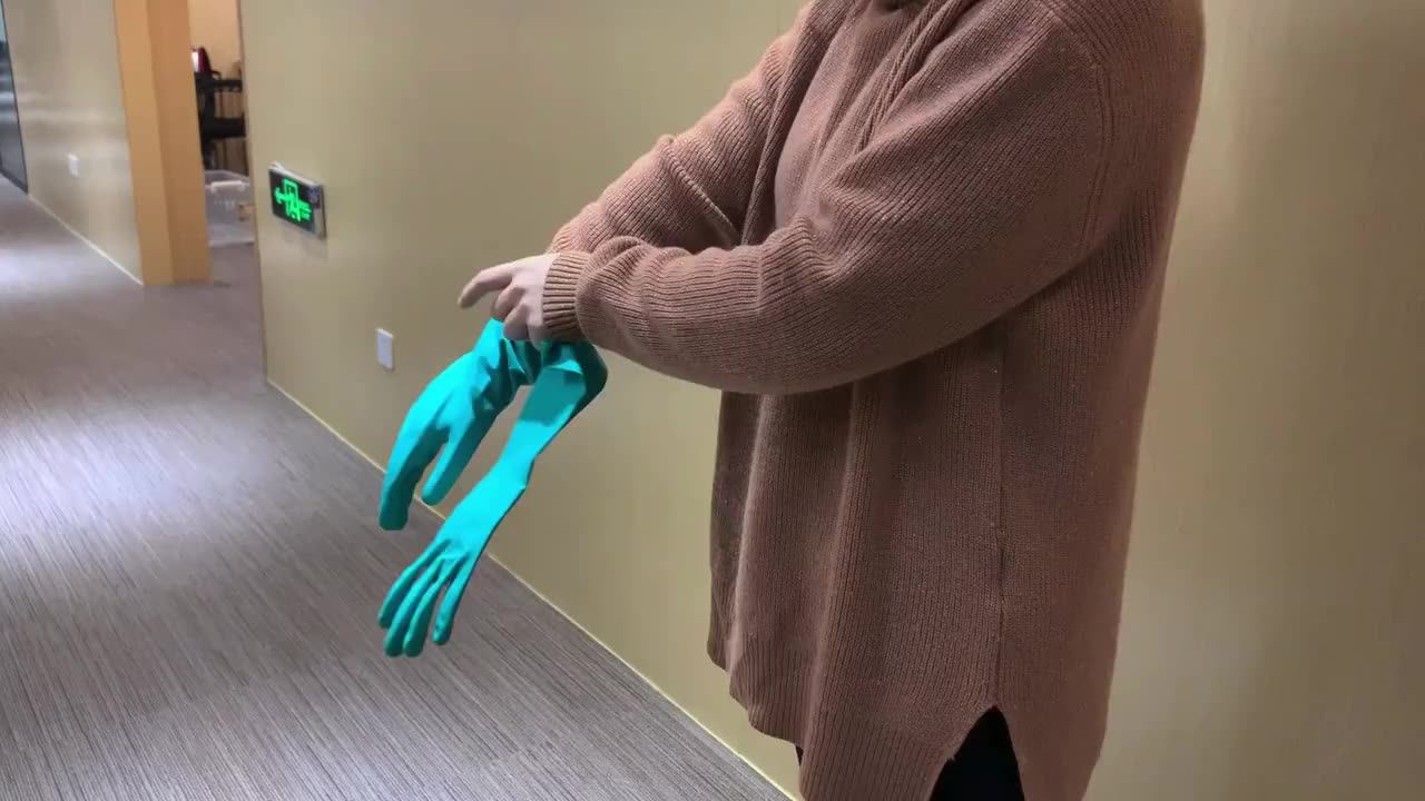 Nmsafety Waterproof Heavy Duty Gloves Green Nitrile Guantes De Nitron ...