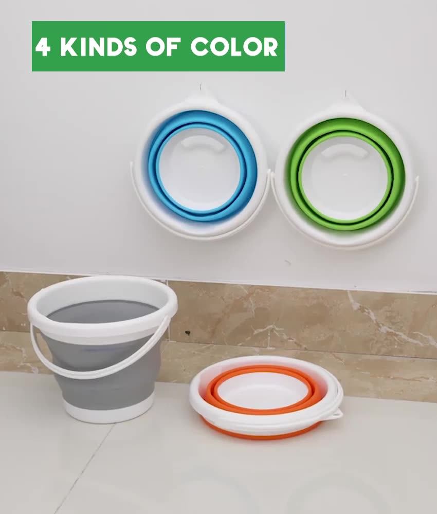 Sammart Collapsible Plastic Bucket - Foldable Round Tub - Portable ...