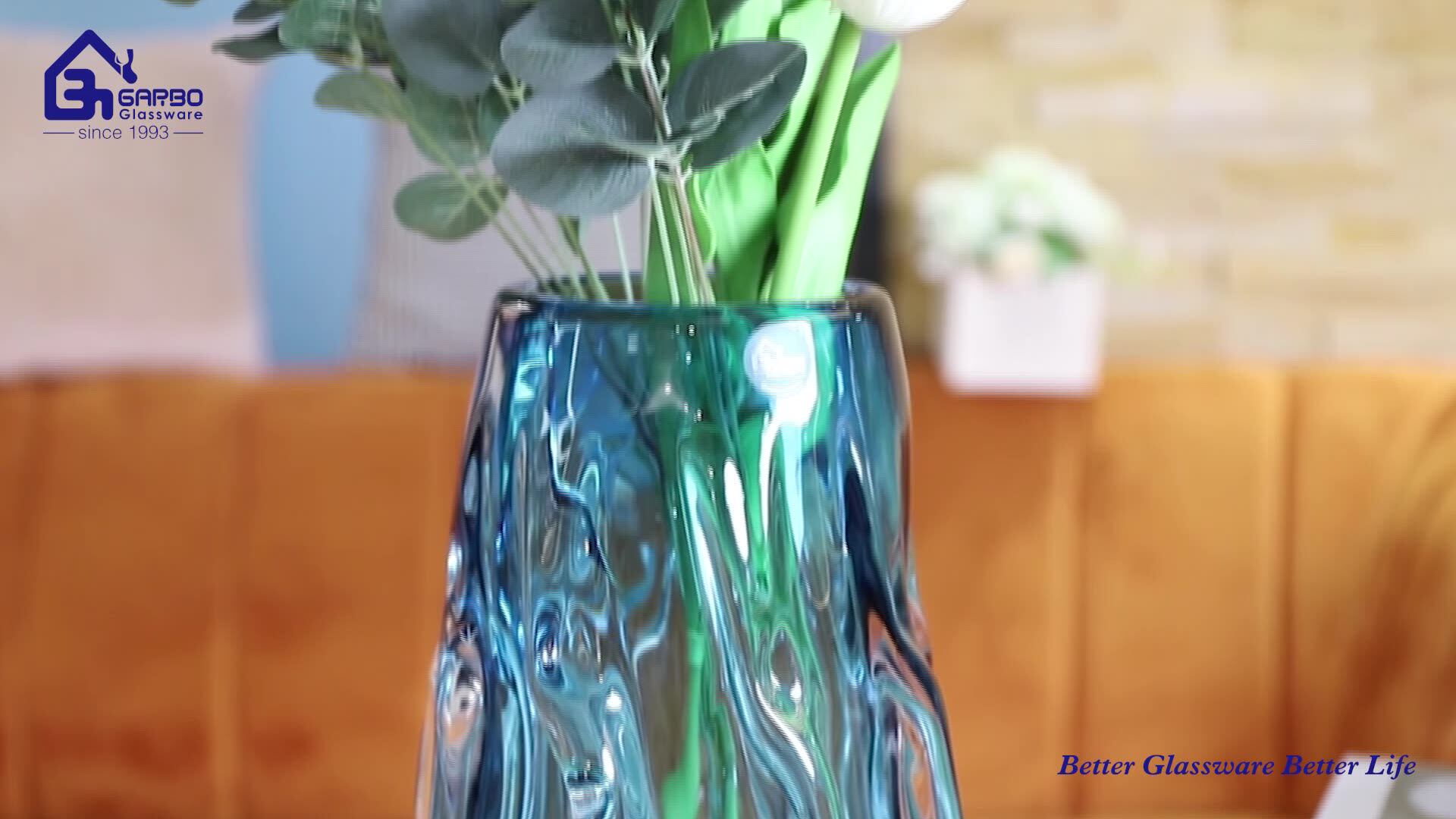 New Modern Luxury Handmade Colored Glaze Glass Flower Vase High End ...
