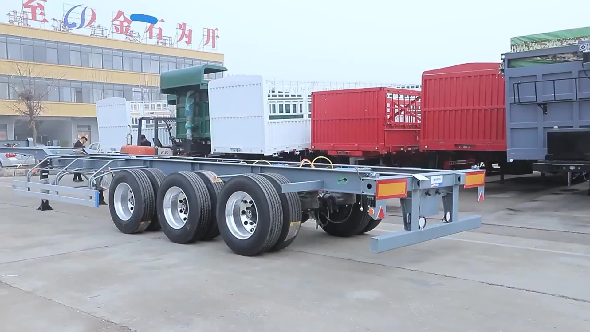 Hot Sale Tri Axle 20ft 40ft Container Skeleton Trailer Container ...