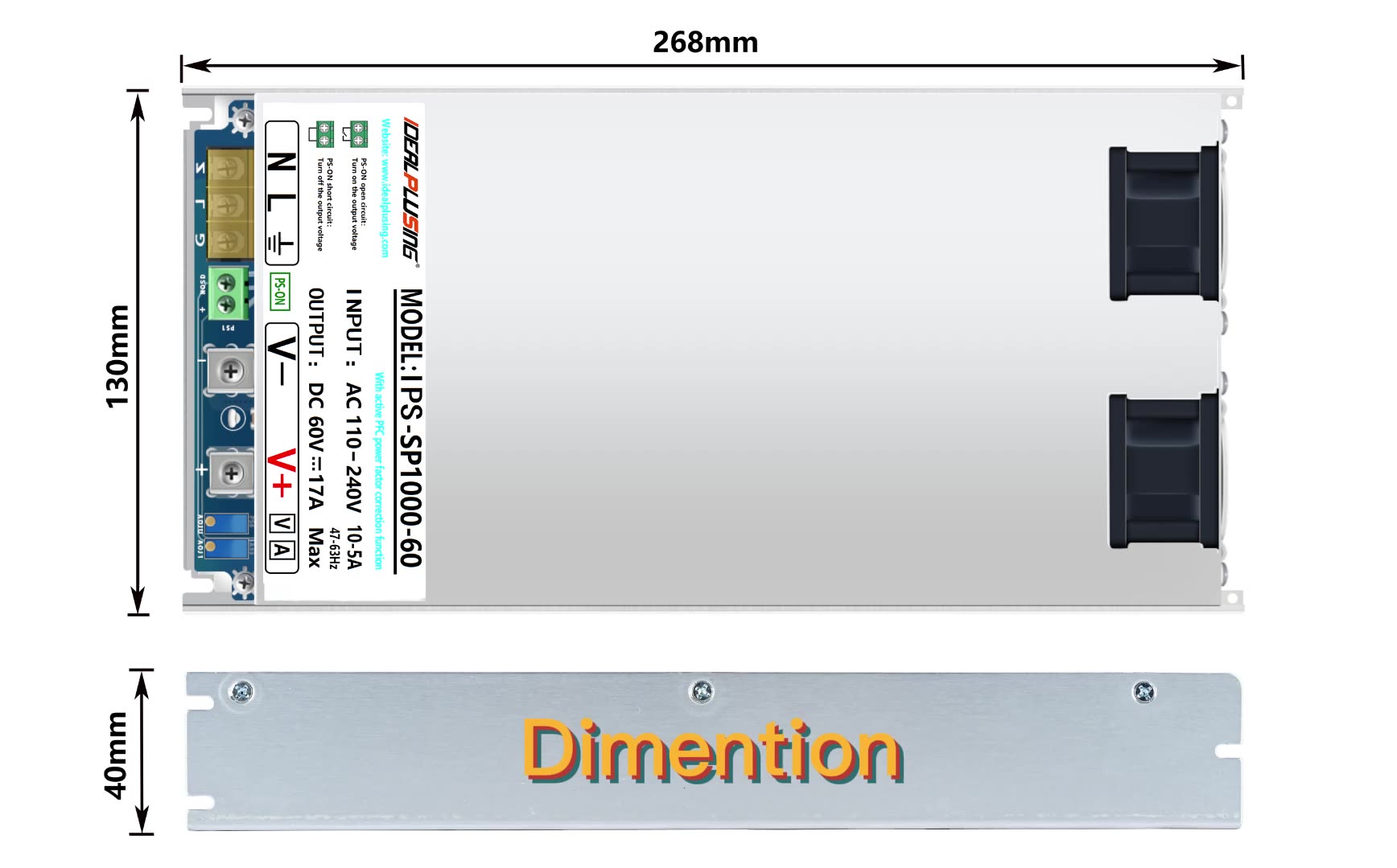 Adjustable 24v/36v/48v/60v/72v/110v/150vdc 1000w Dc Switching 110/220v ...