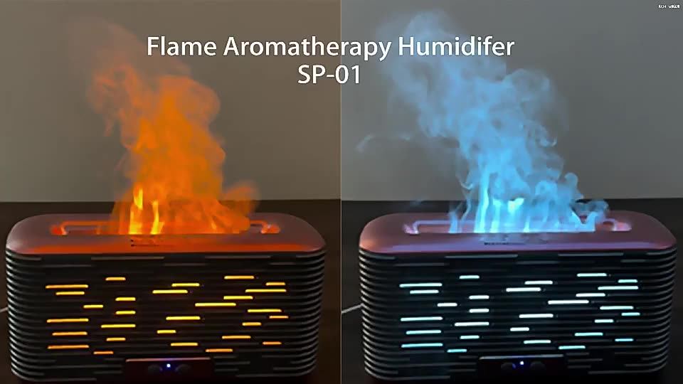 Meisite New Design Flame Humidifier Diffuser Custom Logo 3d Fire ...
