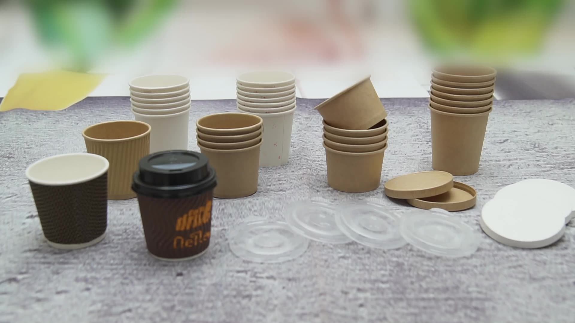 1oz Disposable Pla Kraft Paper Sauce Cup With Paper Lid Compostable ...
