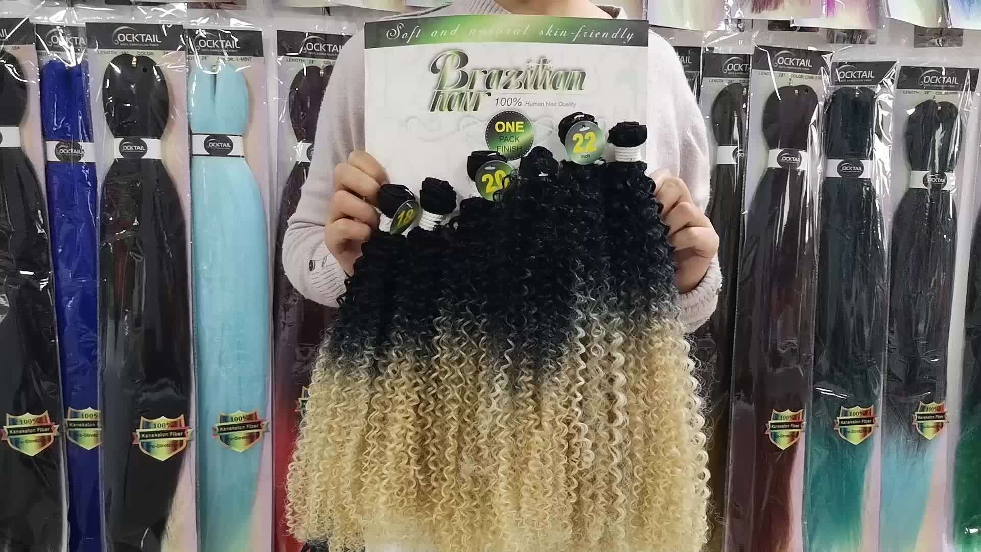 Colorful Synthetic Hair Extensions Ombre Color Blonde Cheap Darling ...