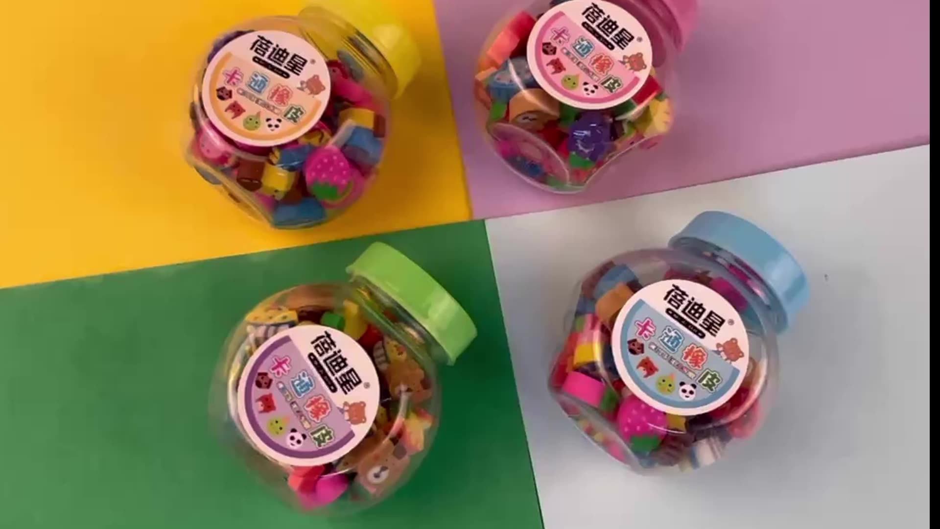50pcs/set Cute Rubber Eraser Creative Animal Fruit Pencil Erasers ...