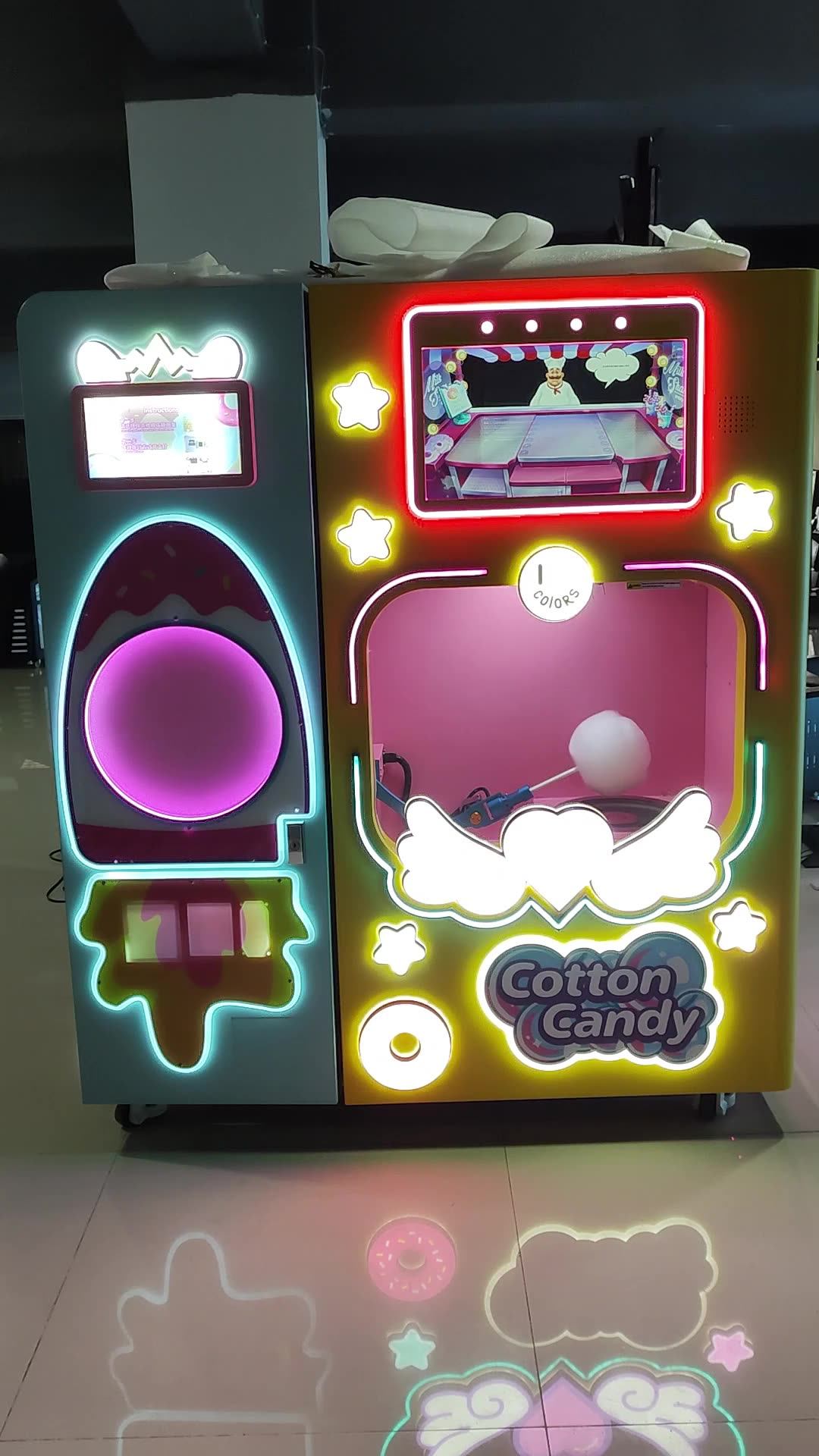 Hot Selling New Design Cotton Candy Vending Machine Electric Robot ...