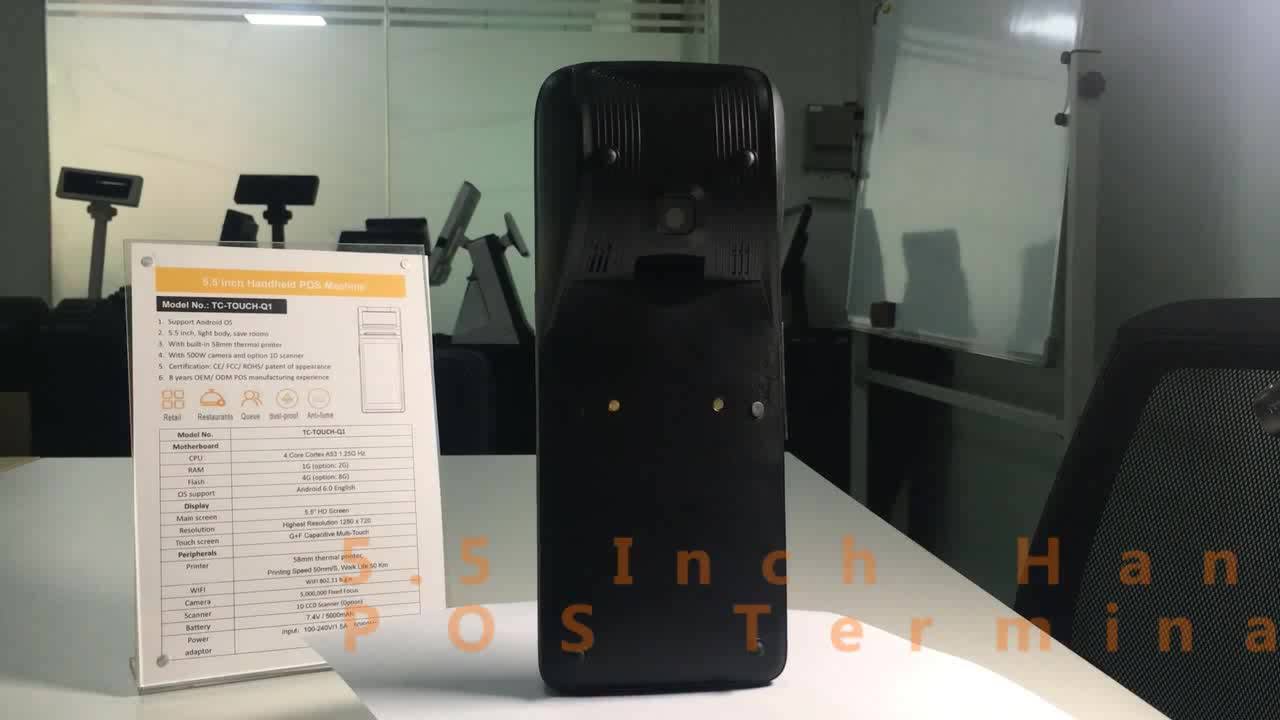 All In One Wireless Billing Touch Screen Machine 5.5 Inch Handheld Pos ...