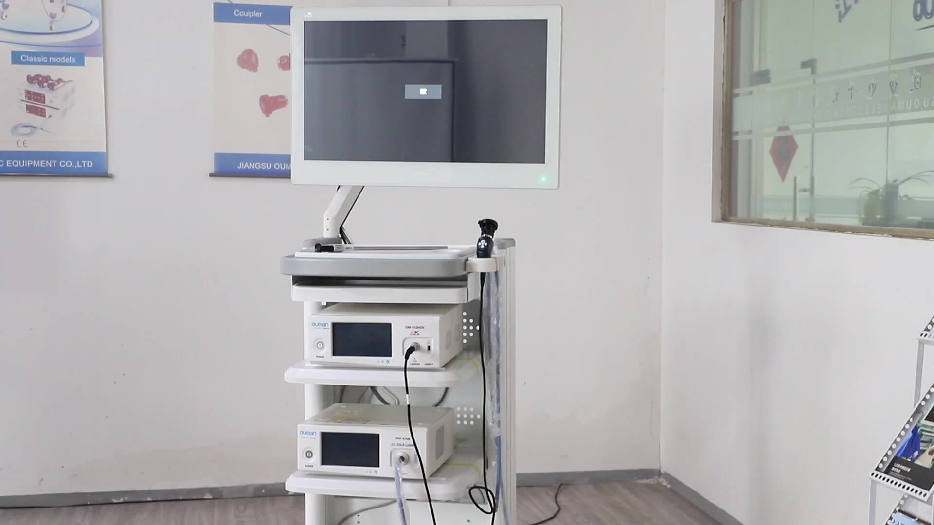 Medical Hospital Endoscopy System Cart Aluminum Alloy Metal Endoscope ...