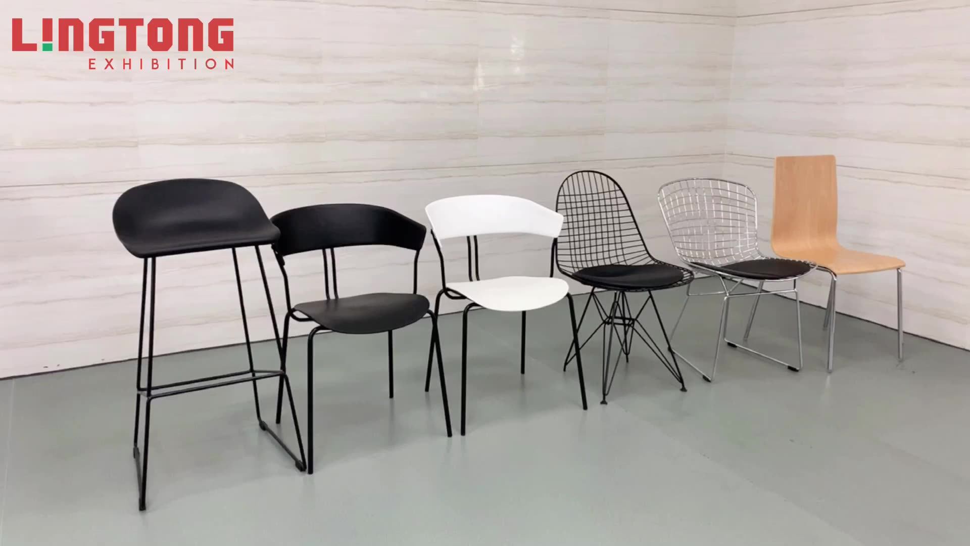 Modern Design Stackable Steel Tube Frame Fabric Padded Office Chair For ...