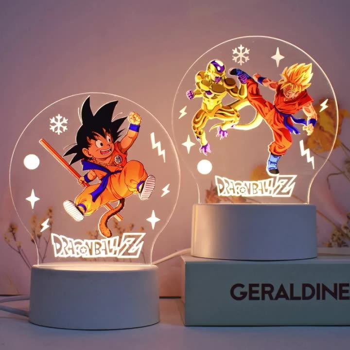 Japanese Anime Figurine Kids Cartoon Figures 3d Acrylic Night Lamp ...