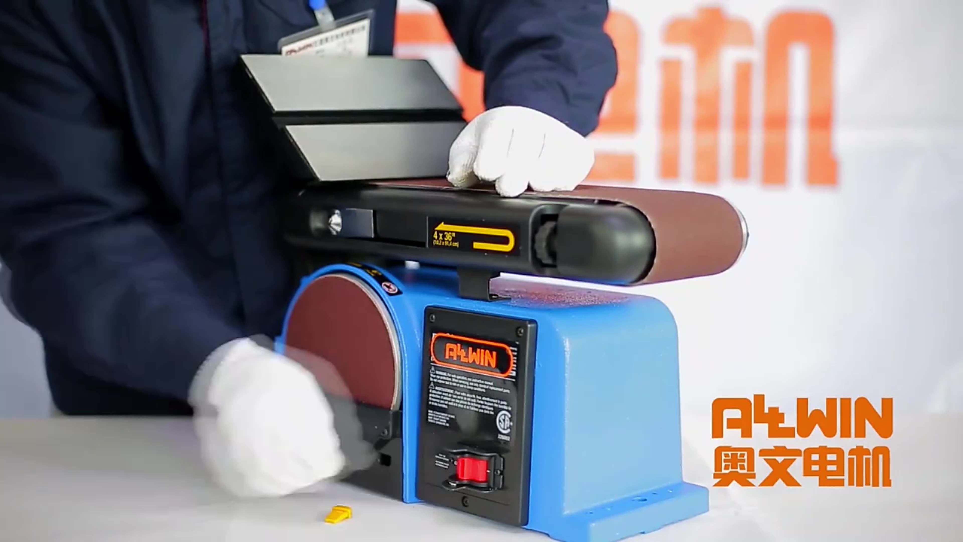 370w Best Selling Disc Belt Sander Bench Sander Machine With 100*914mm ...