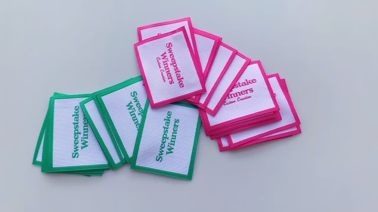 High Density Custom Luxury Necktag Premium Glossy Shiny Thread Neck Tag ...