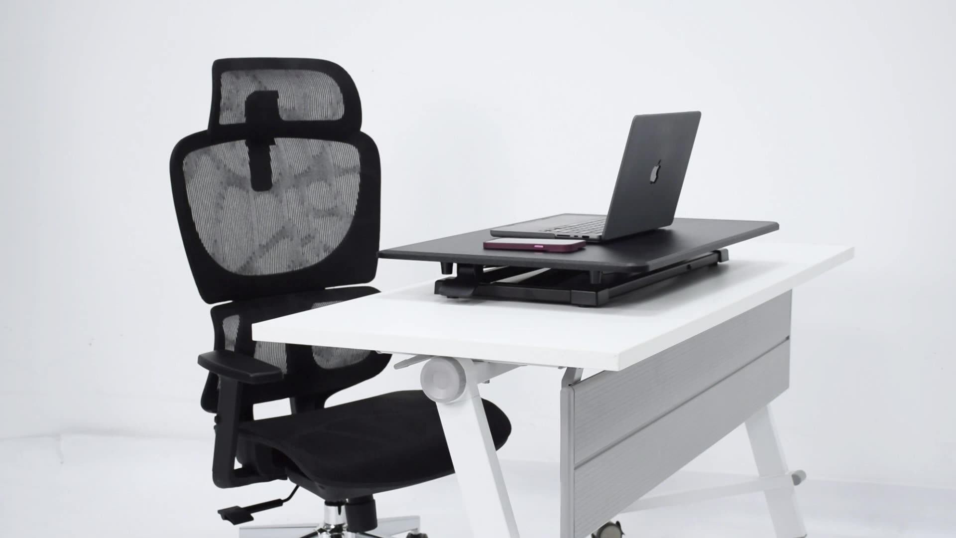 Commercial Furniture Sitting Office Desk Converter Gas Spring Lift Sit ...