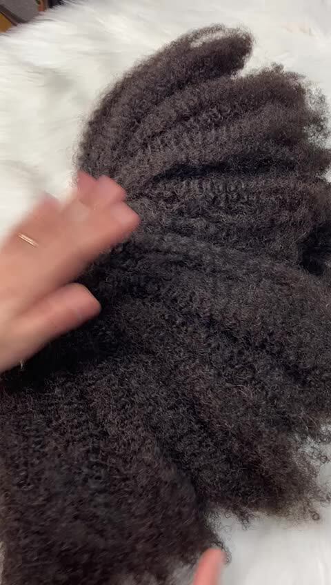 New Texture Natural Color Coil Curly 4c Curly #1b Bundles Hair Weave ...