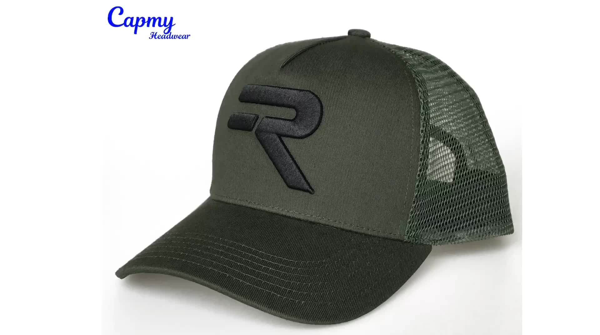Custom A Frame Lskd Olive Green 5 Panel Mesh A Frame Hats Caps ...