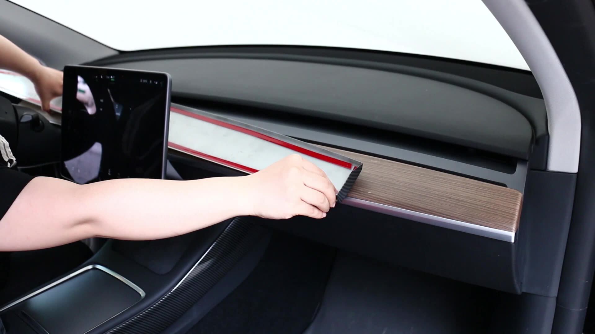 Real Carbon Fiber Center Console Dashboard Panel Cover Trim For Tesla ...